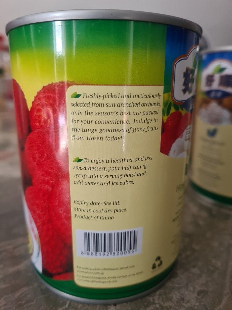 Hosen Lychee in Syrup canned, Food & Drinks, Packaged & Instant Food on ...