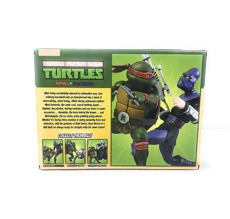 (HOT) NECA Raphael Vs Foot Soldier Action Figure 2 Pack Teenage Mutant ...