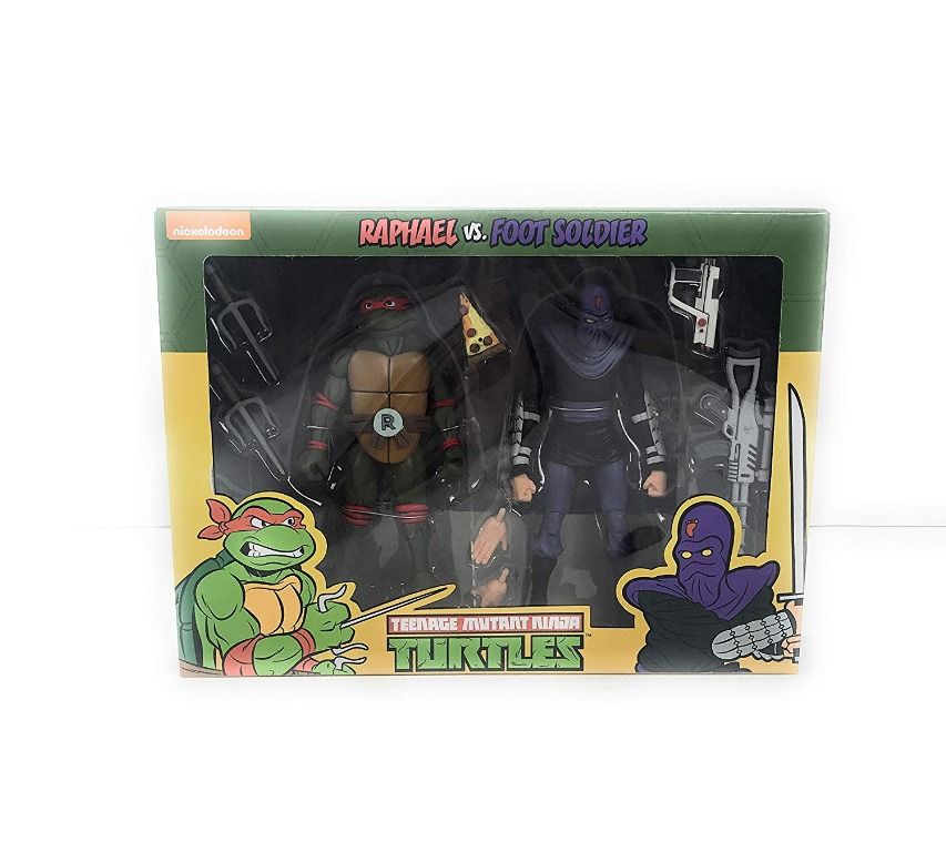 (HOT) NECA Raphael Vs Foot Soldier Action Figure 2 Pack Teenage Mutant ...