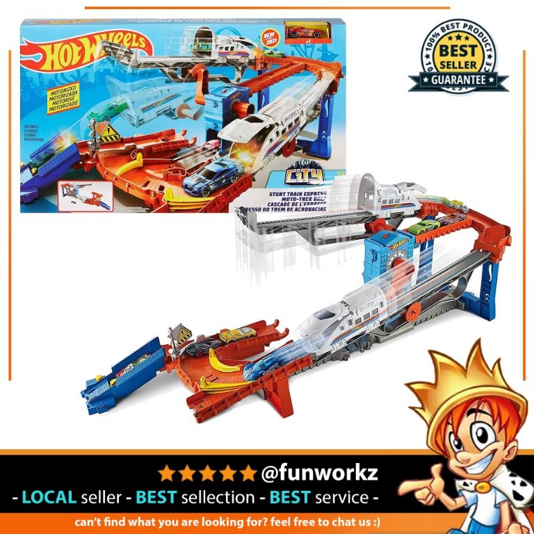 Hot Wheels City Stunt Train Express Playset, Hobbies & Toys, Toys ...