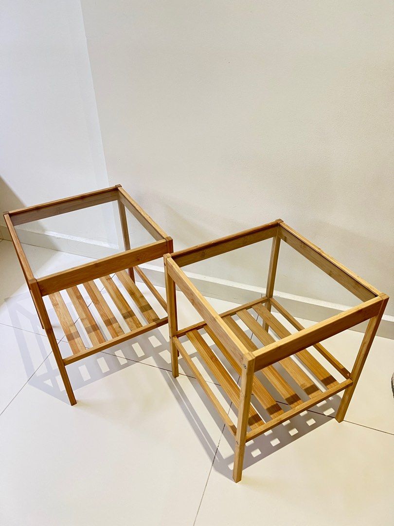 IKEA Nesna Bamboo Bedside Table (2units), Furniture & Home Living ...