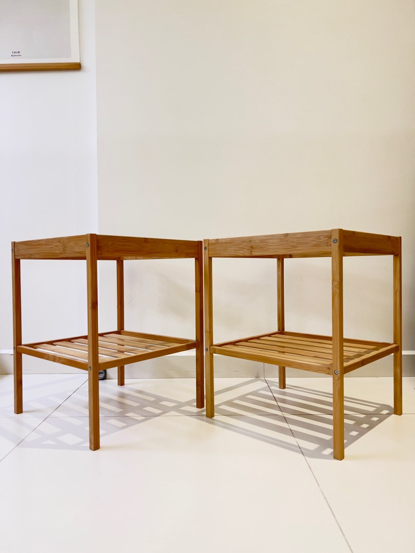 IKEA Nesna Bamboo Bedside Table (2units), Furniture & Home Living ...
