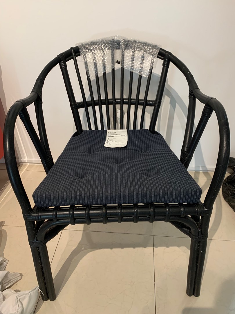 Ikea wicker rattan chair black, Furniture & Home Living, Furniture ...
