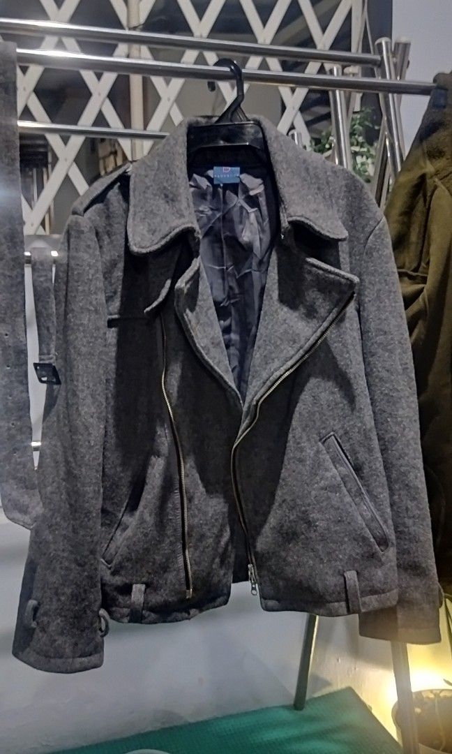Jacket Biker Wool model ramones perfecto double kerah, Fesyen Pria ...