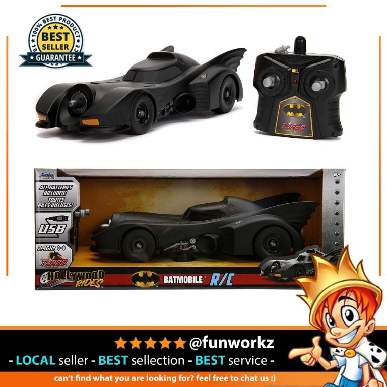 Jada Toys DC Comics Batman 1989 Batmobile RC Car, 1: 16 Scale 2.4Ghz ...