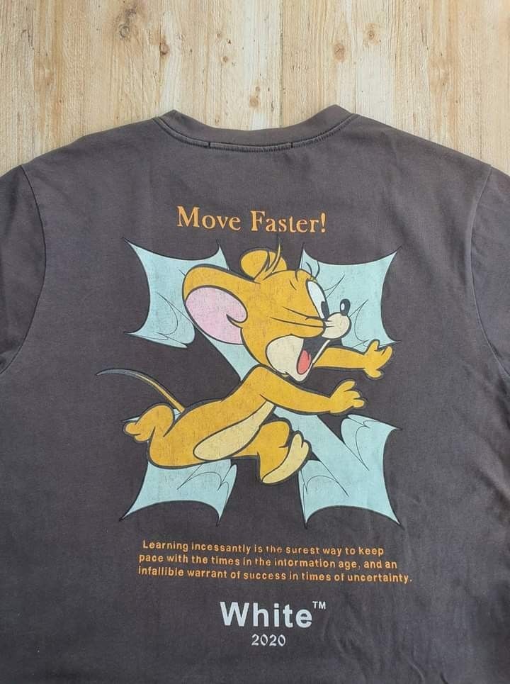 Jerry Move Faster OFF-WHITE, Men's Fashion, Tops & Sets, Tshirts & Polo ...