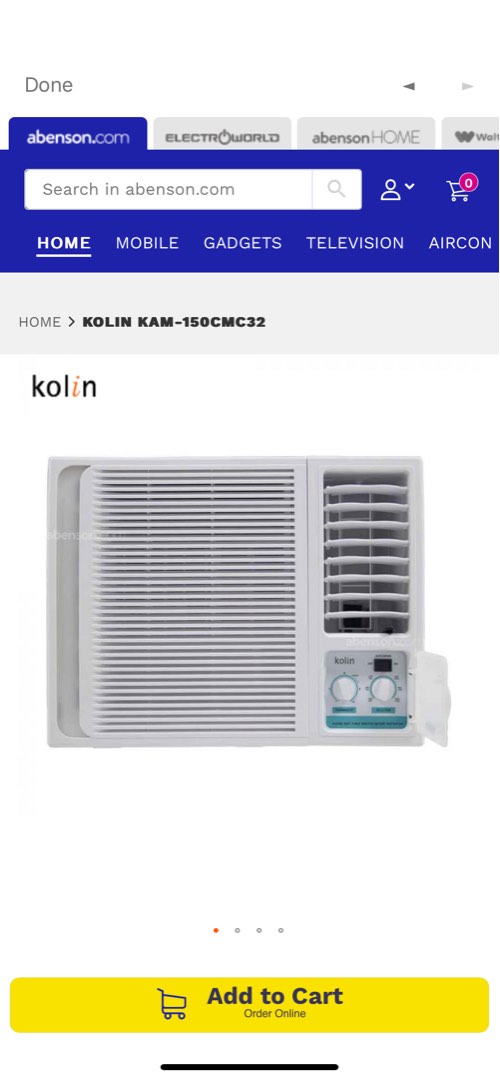Kolin 1.5HP Window Type Aircon, TV & Home Appliances, Air Conditioning ...
