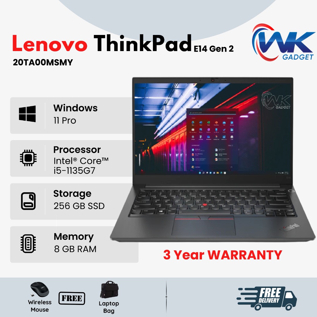 Lenovo ThinkPad E14 Gen 2 20TA00MSMY 14" Laptop/ Notebook (i5-1135G7 ...