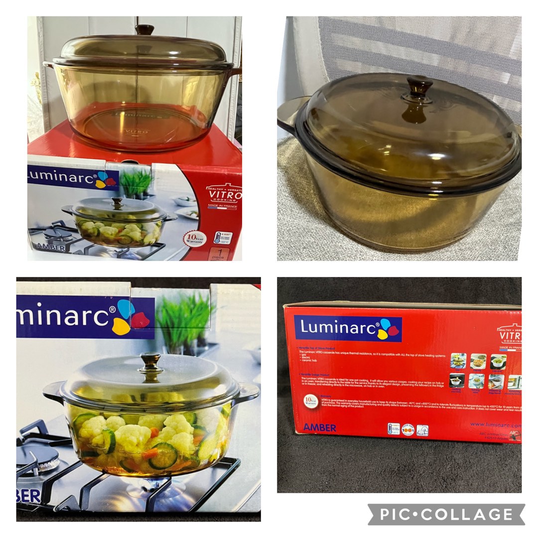 Luminarc Amberline Casserole with Glass Lid, Furniture & Home Living ...