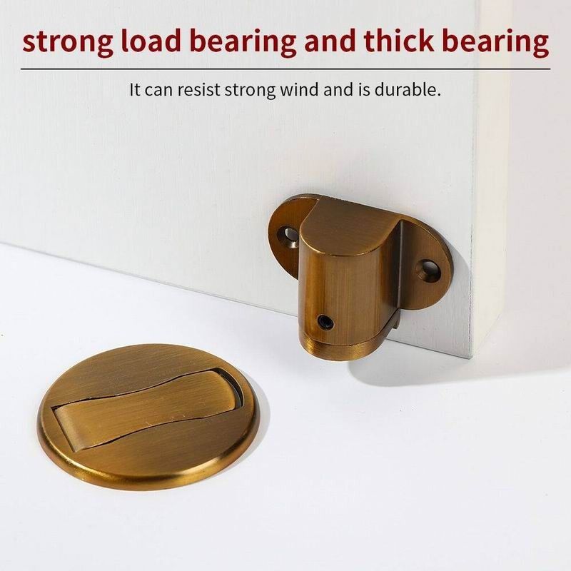Magnetic Metal Door Stopper Heavy Duty No Sliding Doorstop Wedge ...