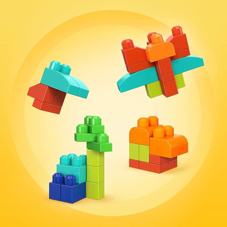 Mega Bloks Building Bag Preschool Building Set with Plant-Based Blocks ...