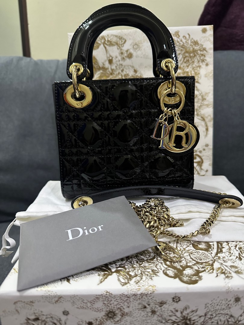 Mini lady dior patent, Luxury, Bags & Wallets on Carousell