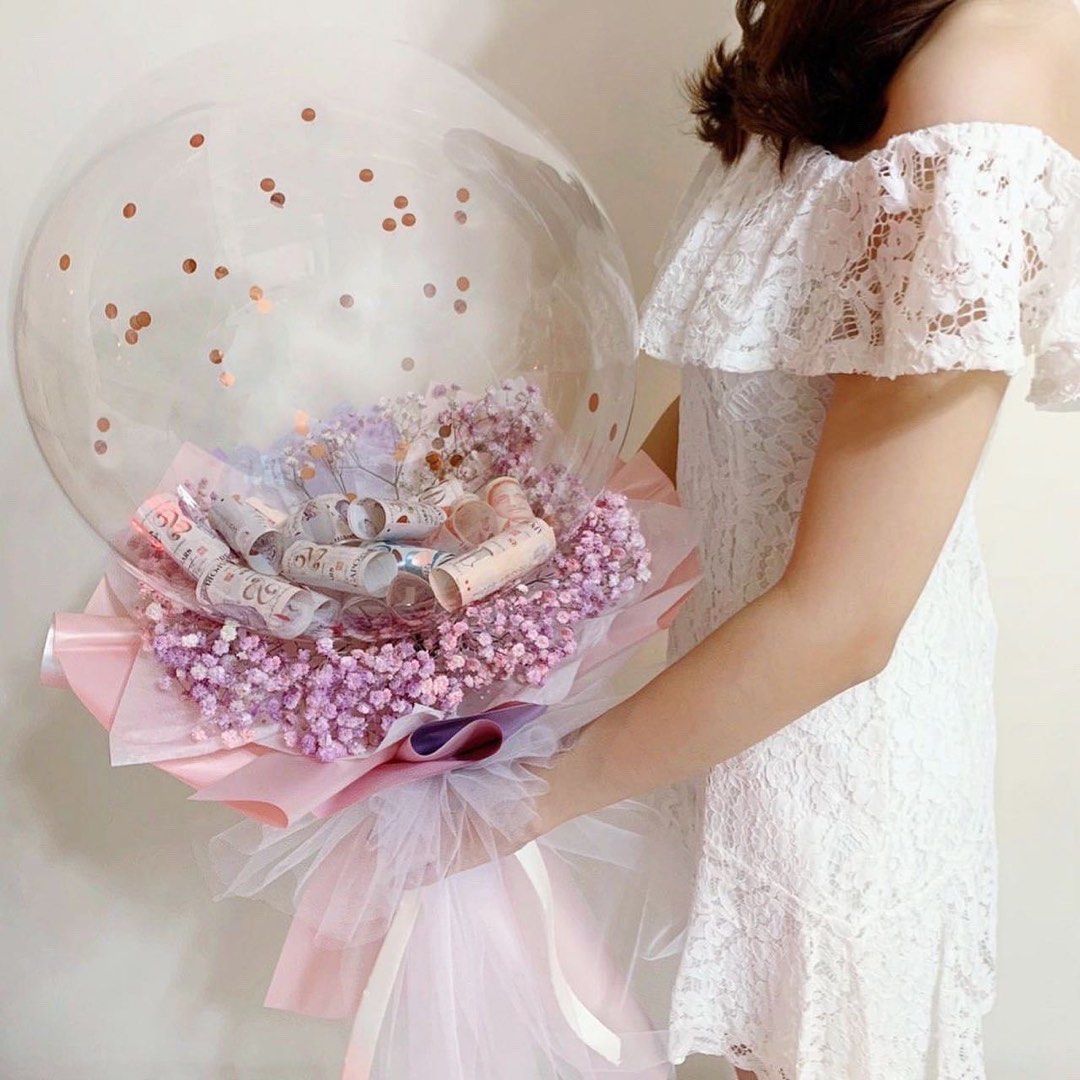 Money balloon bouquet/ Flower balloon bouquet , Hobbies & Toys ...