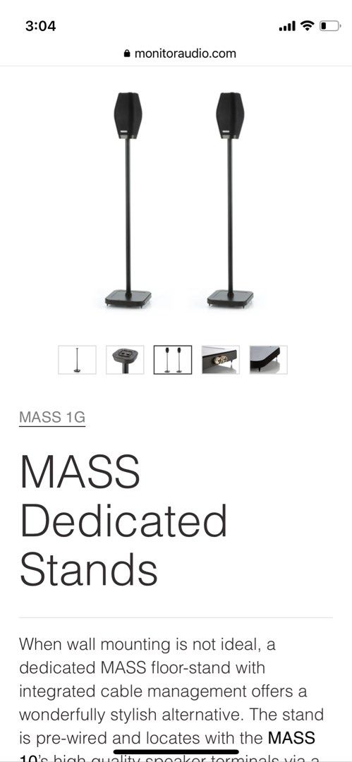 Monitor audio mass speaker stand black, Audio, Soundbars, Speakers ...