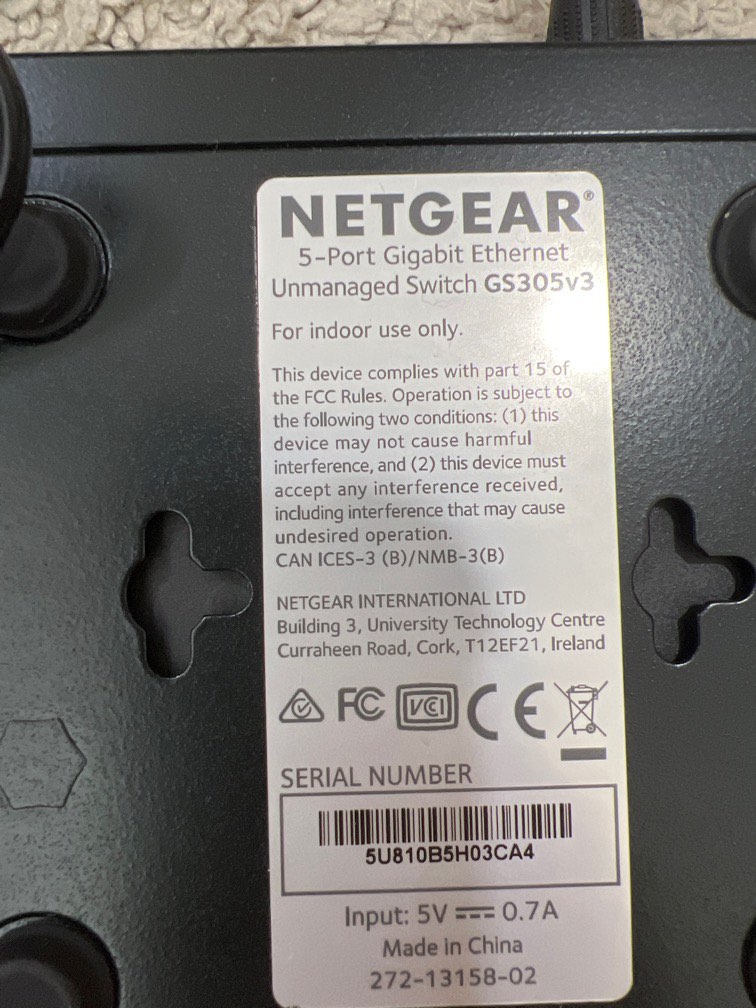 Netgear 5 port Gigabit Ethernet Unmanaged Switch GS305v3, Computers ...