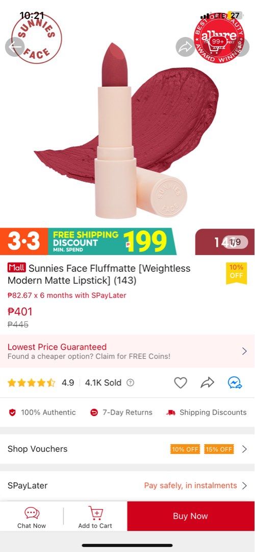 NEW sunnies face fluffmate 143 berry rose, Beauty & Personal Care, Face ...