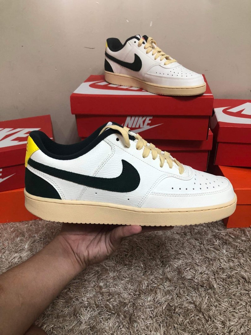 Nike Court Vision Low Sail Pro Green Opti Yellow, Men's Fashion ...