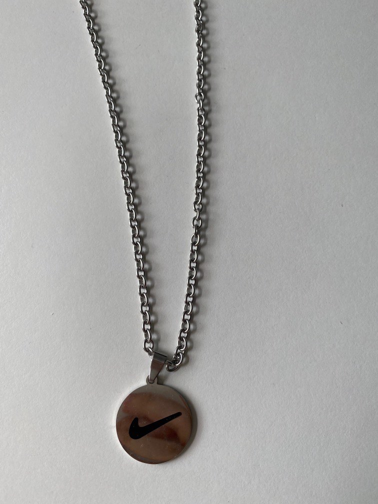nike logo pendant silver necklace, Women's Fashion, Jewelry ...