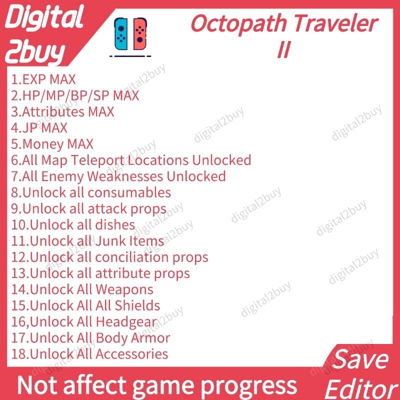 Octopath Traveler 2 Save Editor OT2 Save Modding Octopath Traveler II Cheats on Carousell