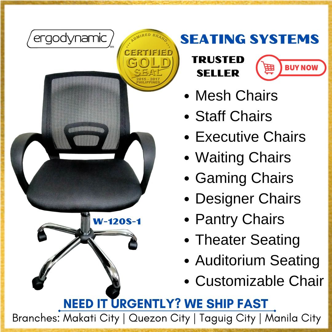 Office Chair, Ergodynamic W-120S-1 Office Chair, Office Furniture, Work ...