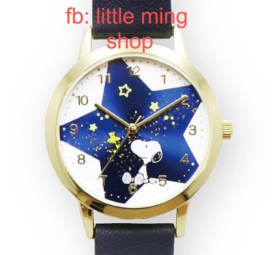 Original Snoopy Watch Star Design Black Wrist For Ladies or Teen, Men's ...