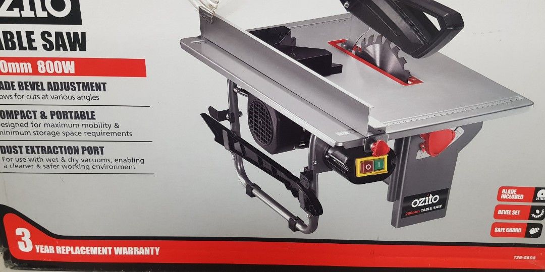 Ozito table saw 200mm 800w, Commercial & Industrial, Construction Tools ...