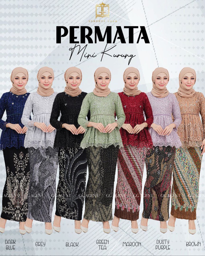 Permata Mini Kurung, Women's Fashion, Muslimah Fashion, Baju Kurung ...