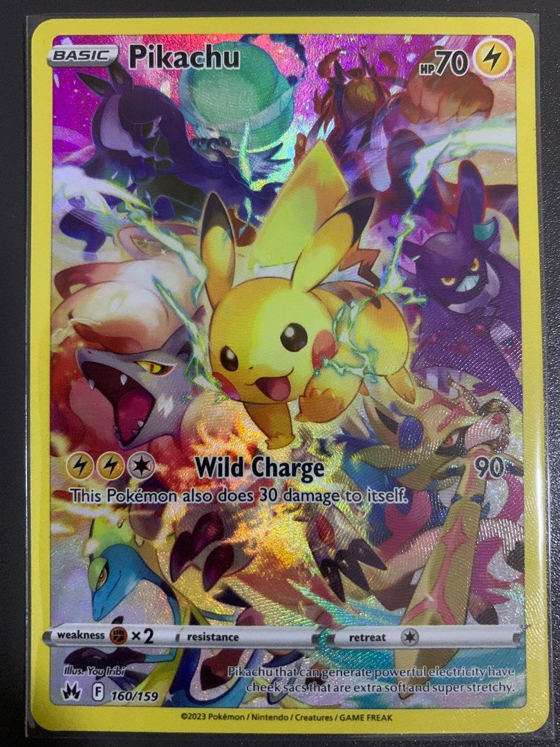 Pikachu Secret Rare Crown Zenith, Hobbies & Toys, Toys & Games on Carousell