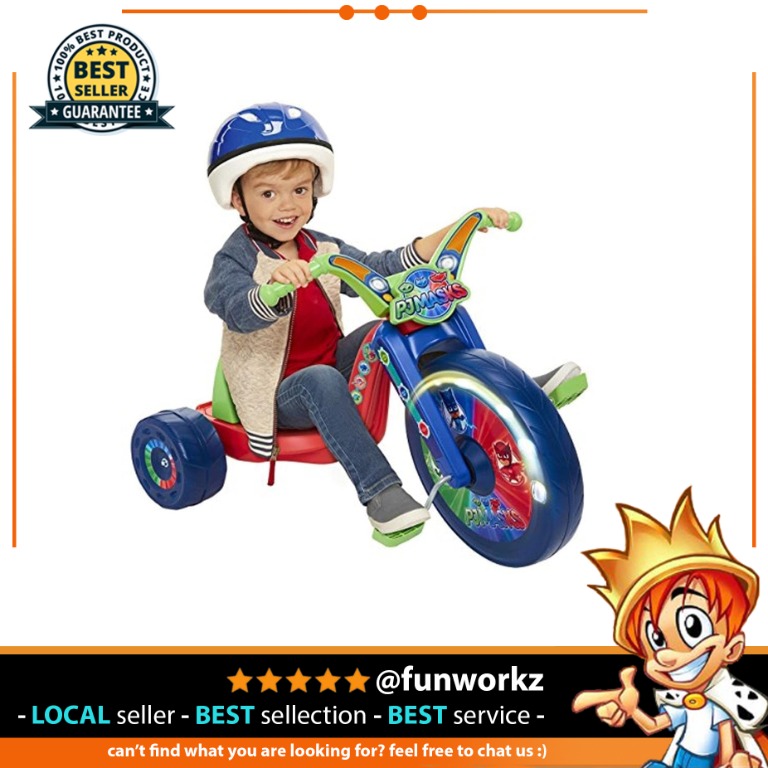 PJ Masks 15" Fly Wheel Ride-On Tricycle Ride On, Red/Blue/Green ...