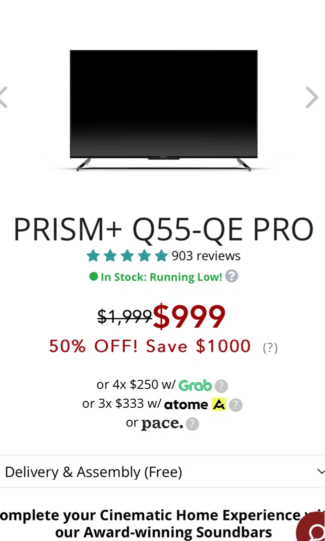 PRISM+ Q55-QE PRO, TV & Home Appliances, TV & Entertainment, TV on ...