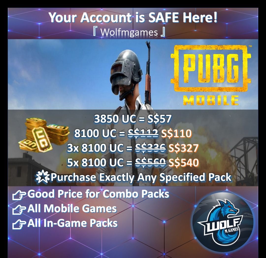 PUBG UC Station / PUBG Mobile / PUBG UC Top Up [LEGAL], Video Gaming ...