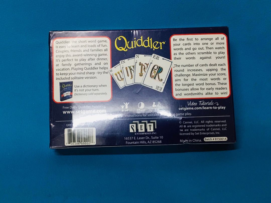 Quiddler For The Fun of Words - The Short Word Game on Carousell