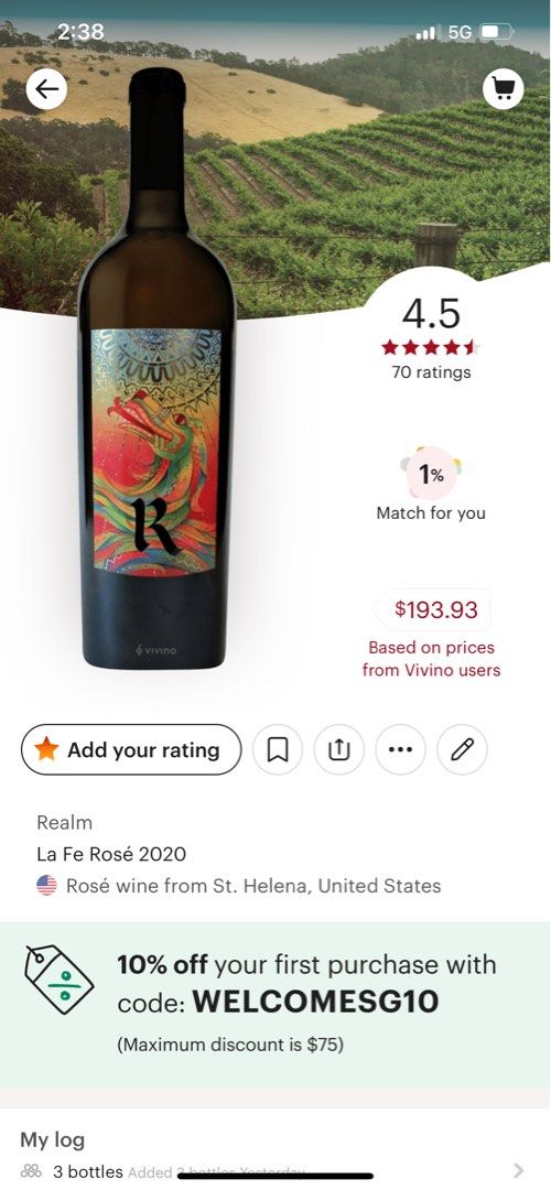 Realm Cellars Limited La Fe Rose 2020, Food & Drinks, Alcoholic ...