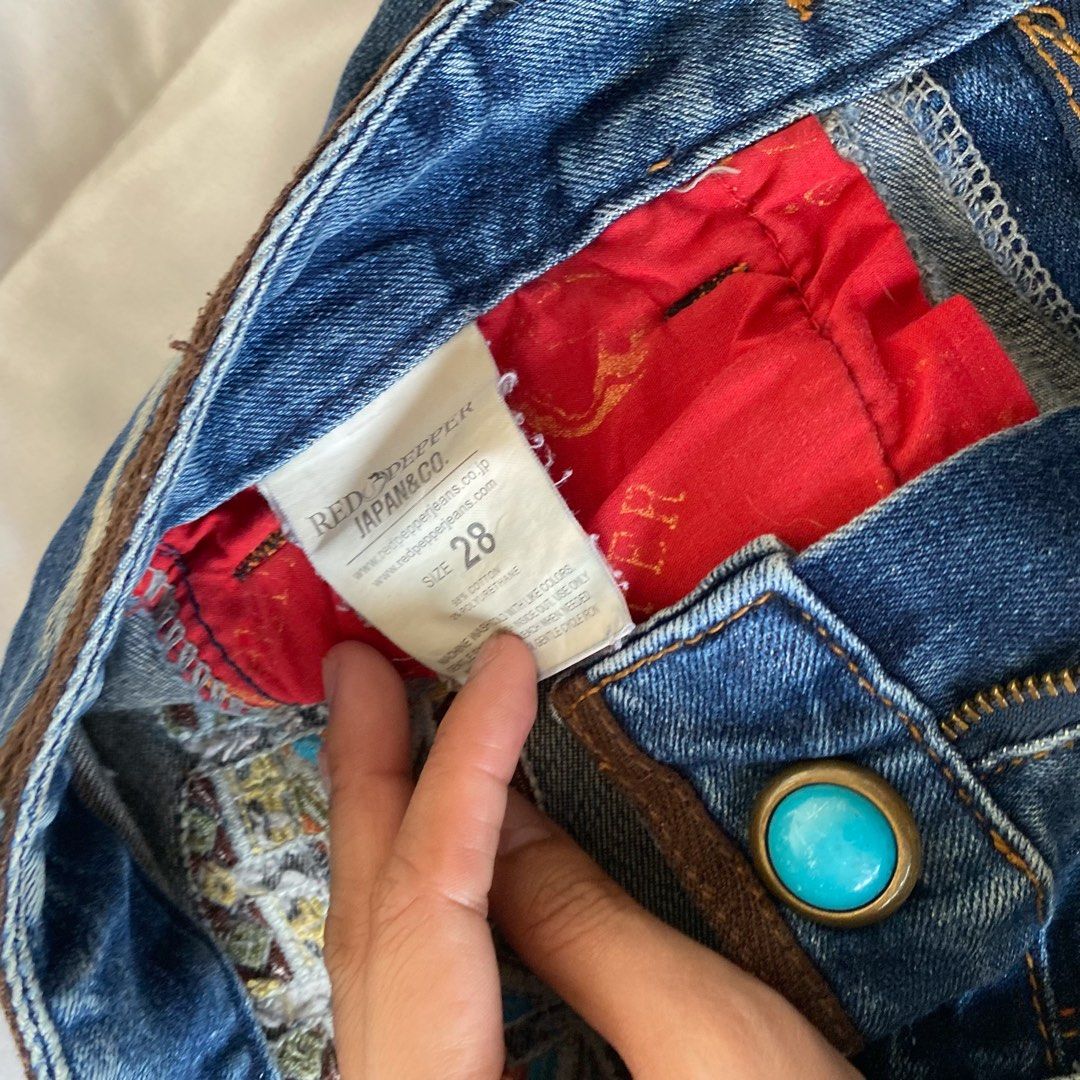 Red pepper denim flared lowrise lowaisted pants jeans, Women's Fashion ...