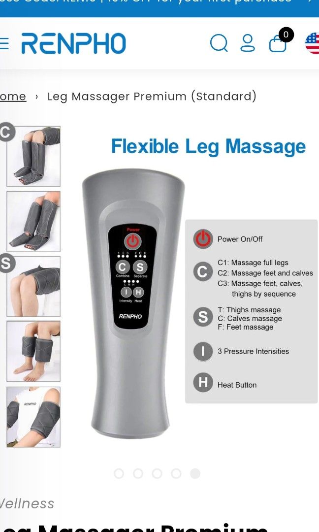 Renpho Leg Massager, Sports Equipment, Exercise & Fitness, Toning ...