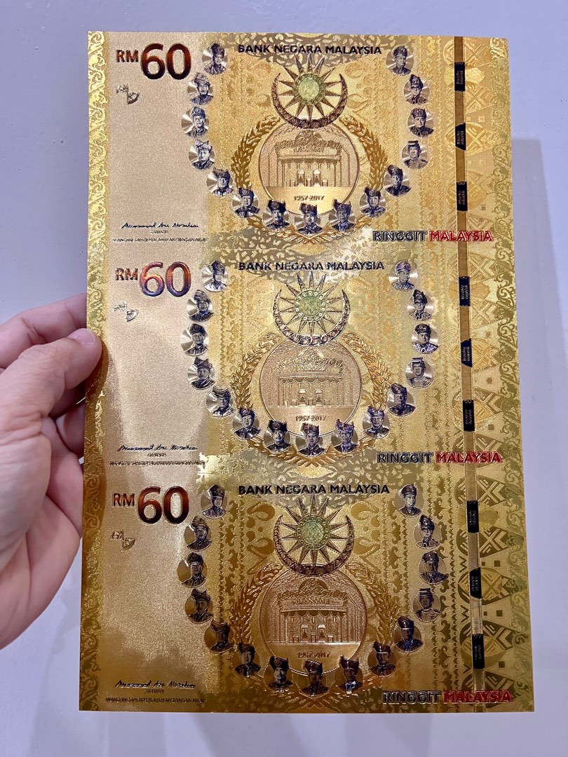 RM60/Sukom RM50 Gold Foil (3 in 1 Uncut), Hobbies & Toys, Collectibles ...