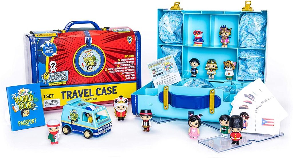 Ryan’s World Tour Suitcase, 12 Country Themed Mystery Micro Figures ...