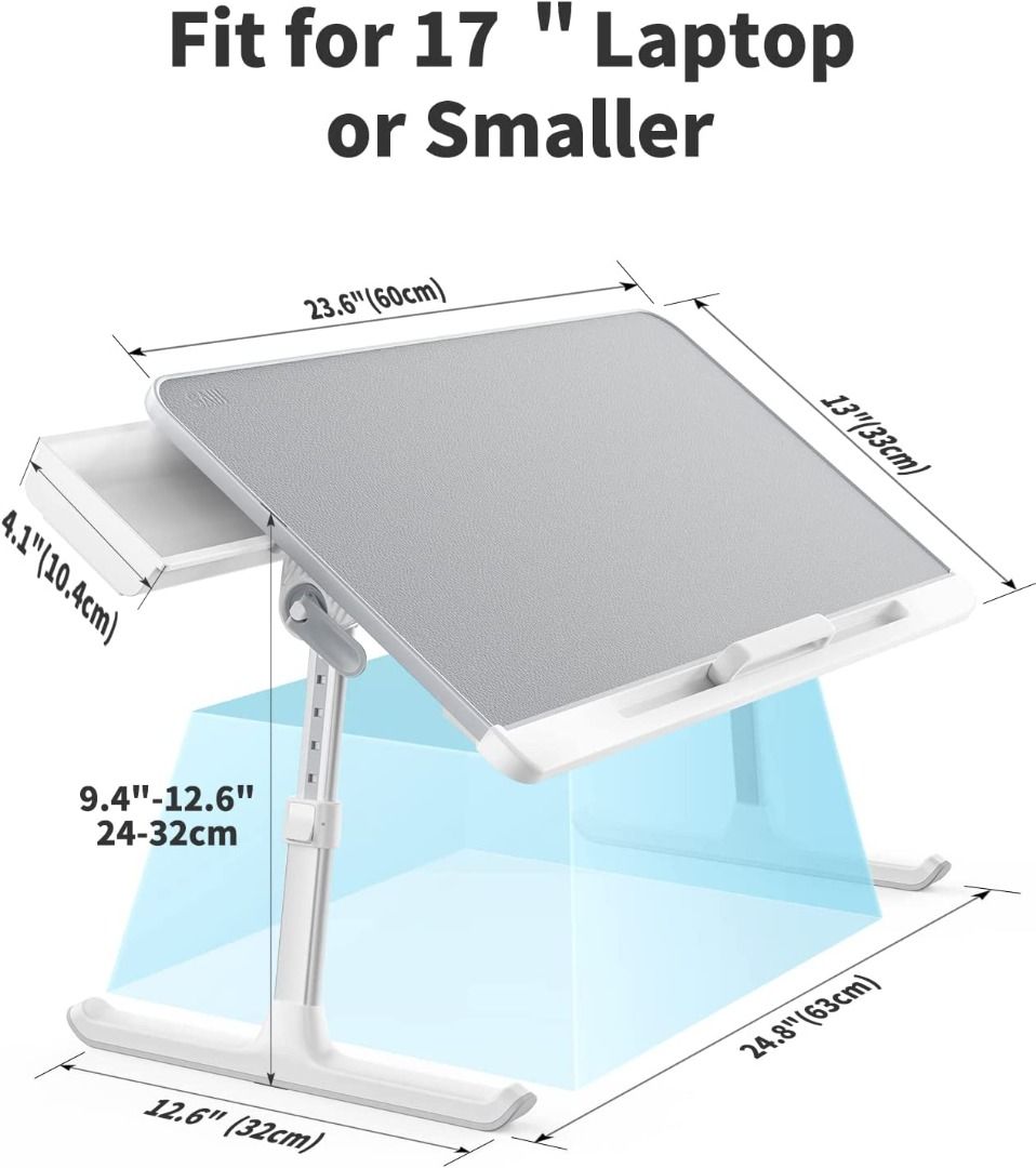 SAIJI K7M Foldable Laptop Table with Drawer/Storage. Portable and ...