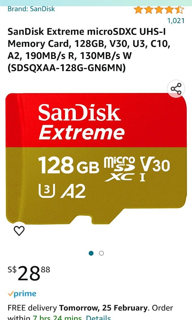 SanDisk extreme microSD card, Computers & Tech, Parts & Accessories ...