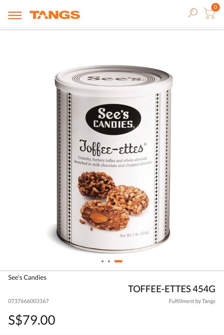 [See's Candies] Toffee-ettes 454g, Food & Drinks, Other Food & Drinks ...