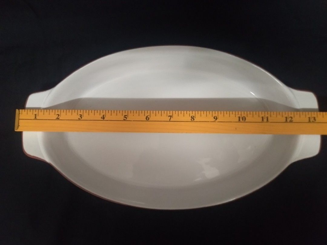 Set of Oblong Dishes with Side Handles (3 Piece Set) Green-White ...