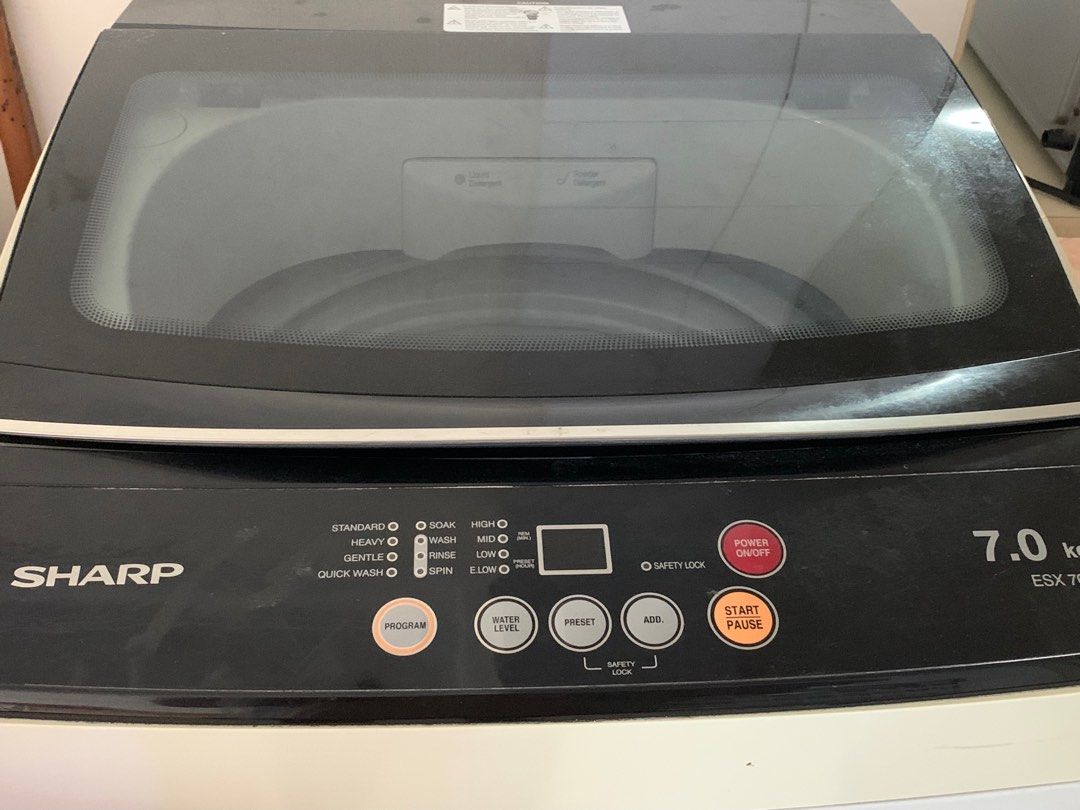 Sharp washing machine 7kg (top-load), TV & Home Appliances, Washing ...