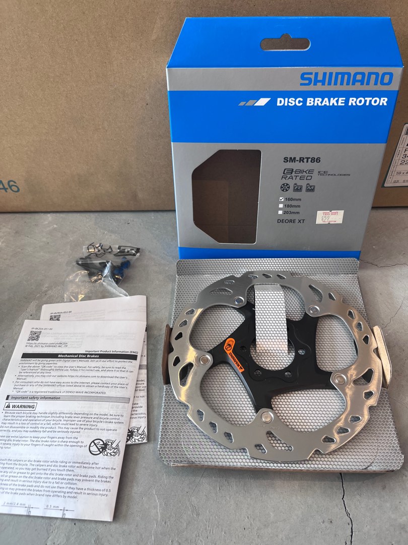 Shimano XT 160mm Rotor 6 bolt SM-RT86, Sports Equipment, Bicycles ...