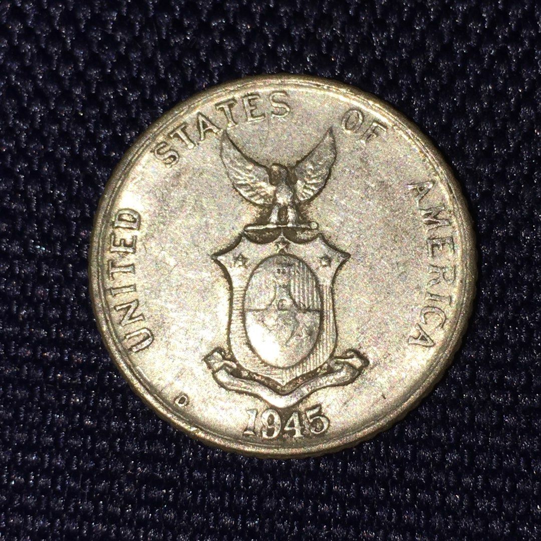 Silver Coin - 1945 WW2 Denver Mint - 10 Centavo USPI on Carousell