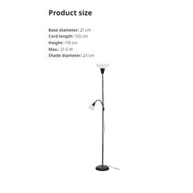 Single & Double Light Standing Floor Lamp Uplighter with Bulb ...