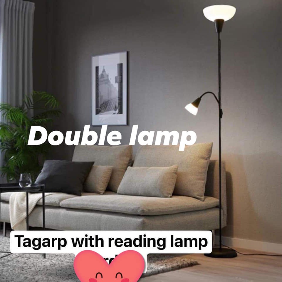 Single & Double Light Standing Floor Lamp Uplighter with Bulb ...