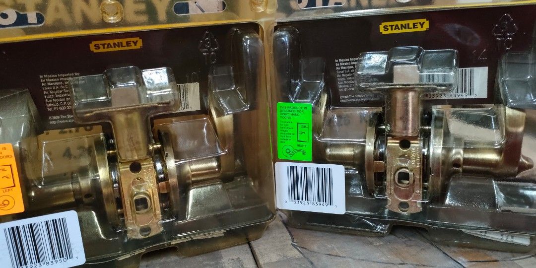 Stanley Bathroom (no Keys) Tubular Lever Handle Lockset Ant. Brass US5 ...