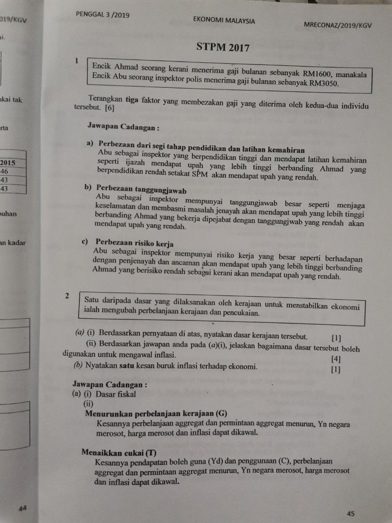 Stpm Ekonomi Sem 3 notes, past year question&solution(2013-2018 ...