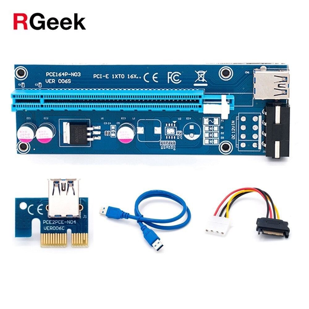 T548 RGeek USB 3.0 PCI-E Pci e Riser 1X 4x 8x 16x Extender Risers ...