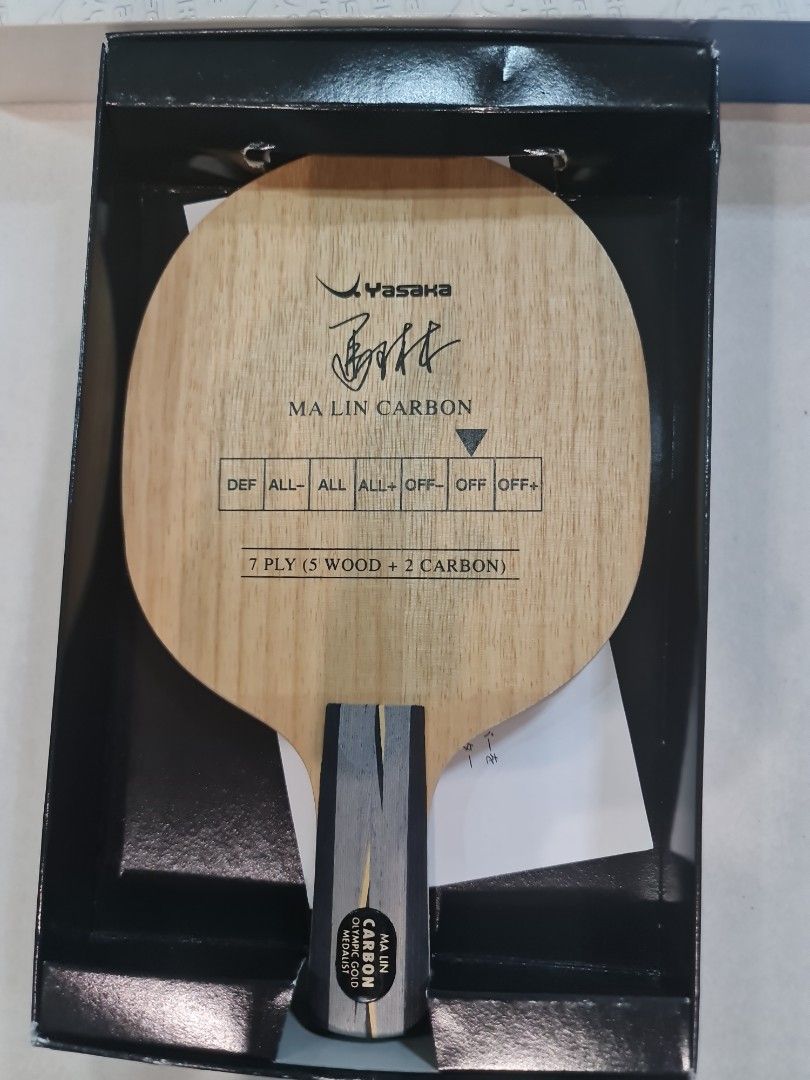 83.1g TABLE TENNIS BLADE: JTTAA YASAKA MA LIN CARBON CPEN, Sports Equipment, Sports & Games ...
